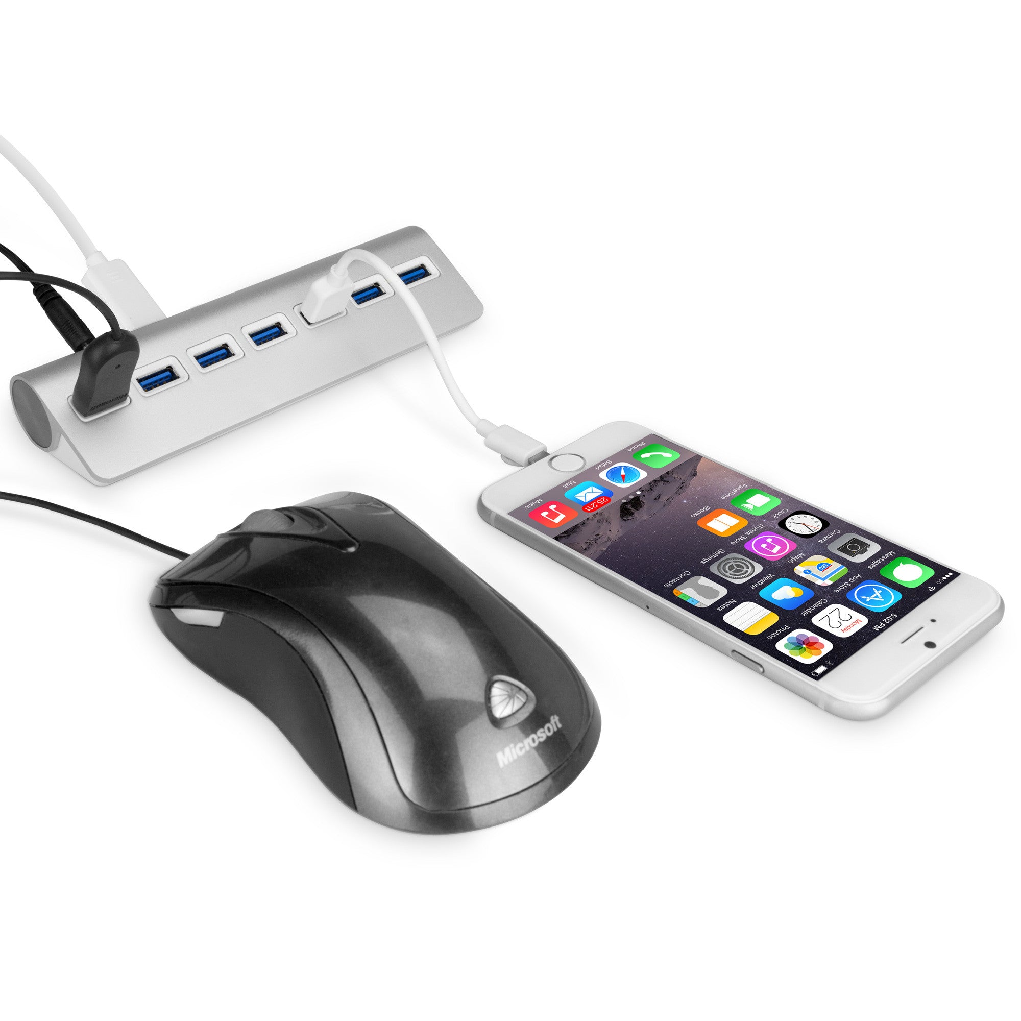 Universal Minimus Brushed Aluminum USB-C Hub - 7-Port - 7 USB Type C ...