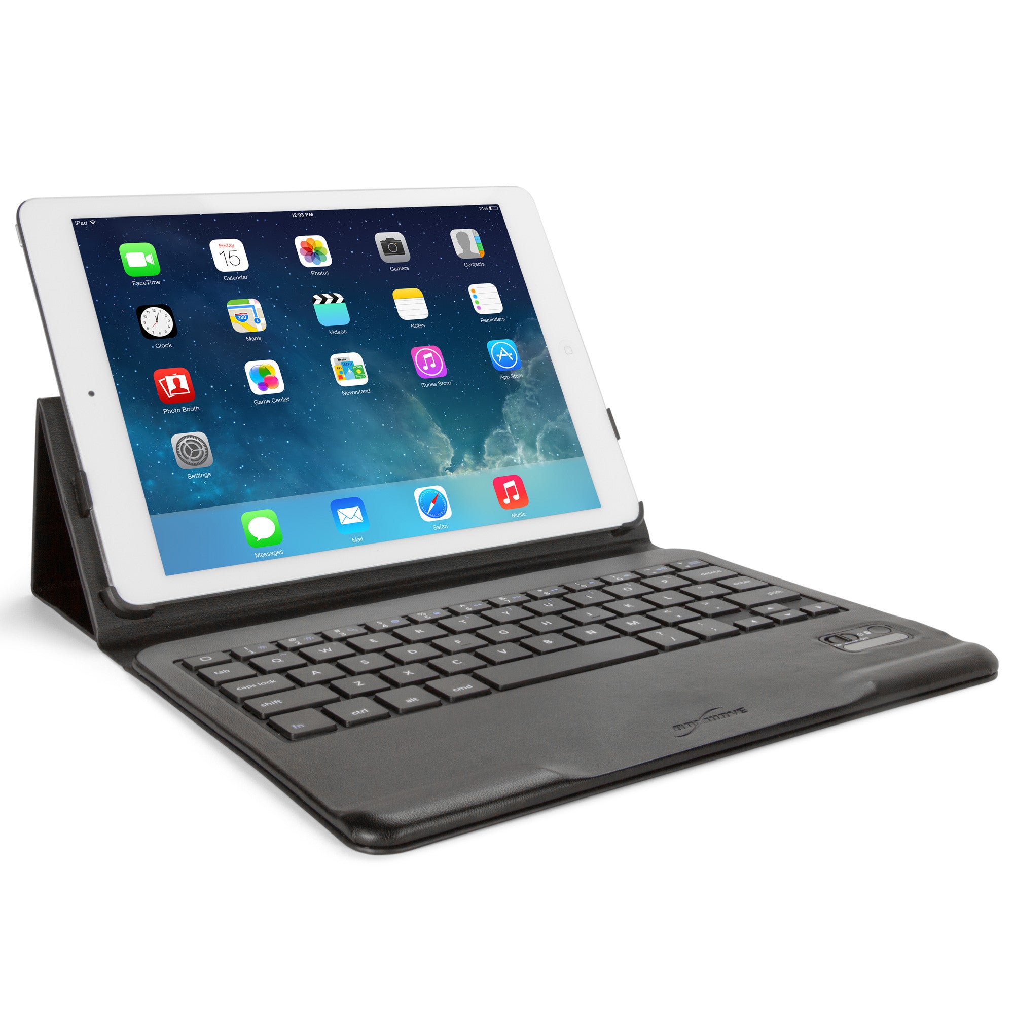 Elite Leather Keyboard Buddy Folio iPad Air Case - Leatherette Cover w ...