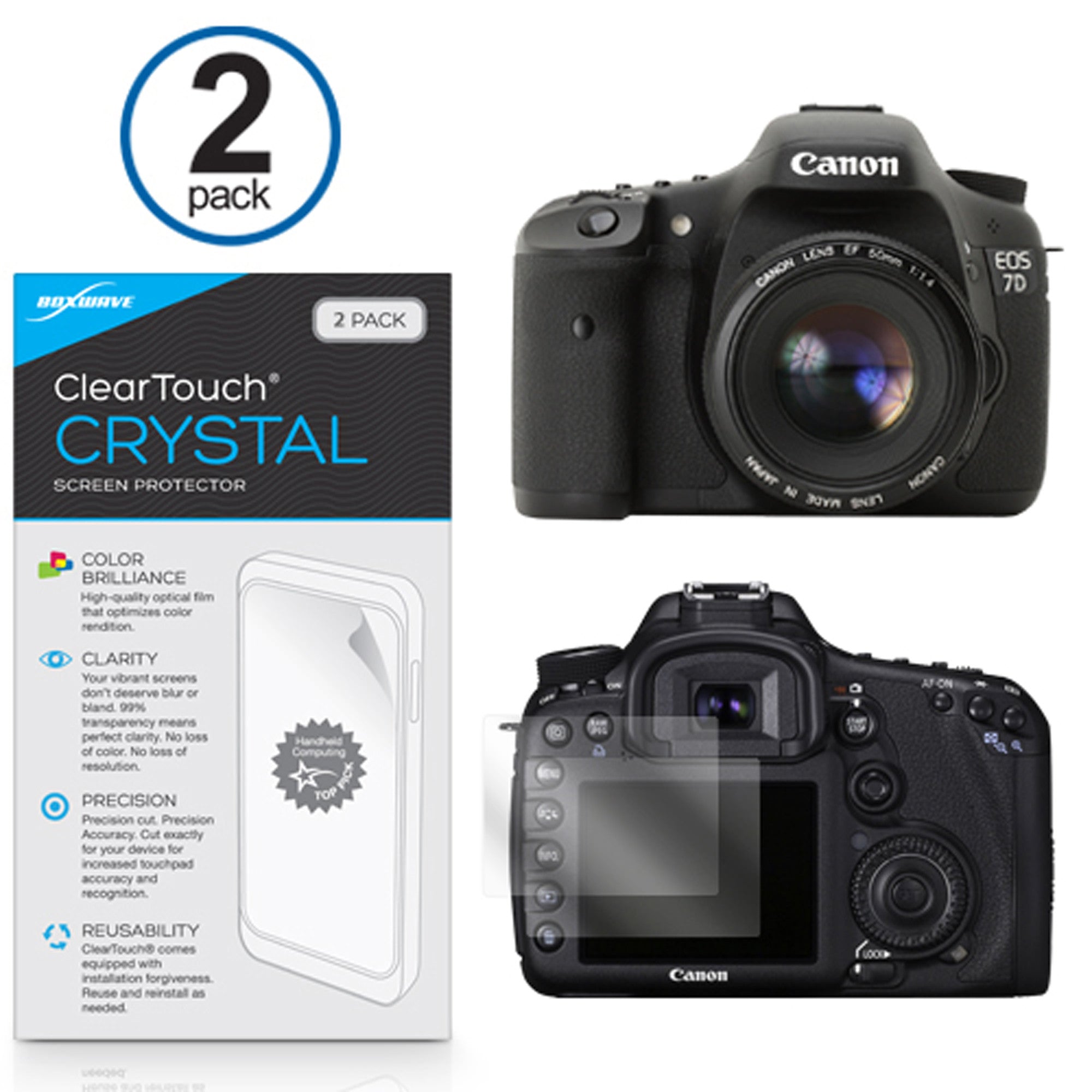Canon EOS 7D ClearTouch Crystal (2-Pack) - HD Film Skin - Shields From ...