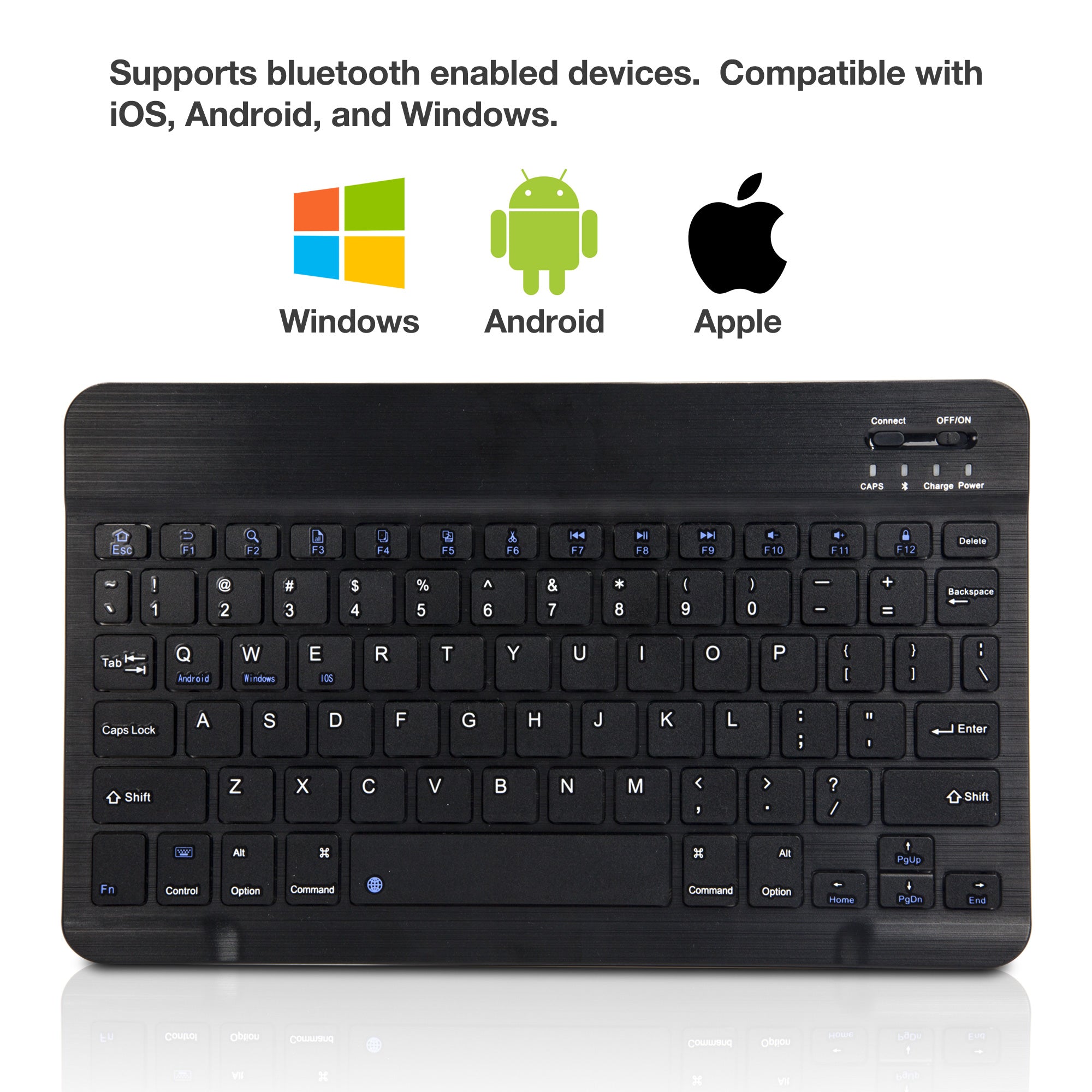 Slimkeys Jitterbug Smart2 Bluetooth Keyboard - Portable Keyboard with ...